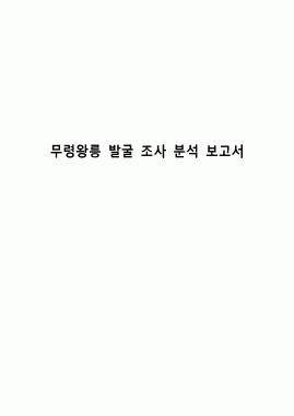 무령왕릉 발굴 조사 분석 보고서-1페이지