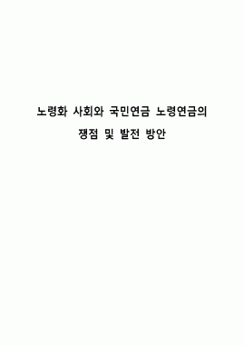 노령화 사회와 국민연금 노령연금의 쟁점 및 발전 방안-1페이지