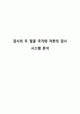 감시의 두 얼굴 국가와 자본의 감시 시스템 분석-1페이지