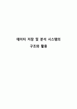 데이터 저장 및 분석 시스템의 구조와 활용-1페이지