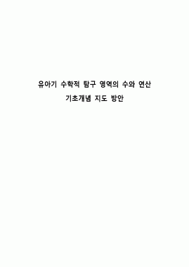 유아기 수학적 탐구 영역의 수와 연산 기초개념 지도 방안-1페이지