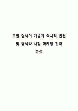 모발 염색의 개념과 역사적 변천 및 염색약 시장 마케팅 전략 분석-1페이지