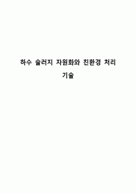 하수 슬러지 자원화와 친환경 처리 기술-1페이지