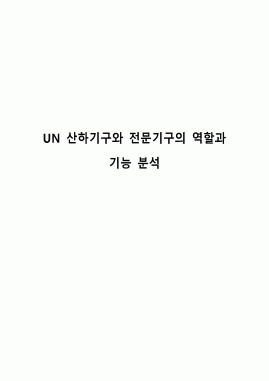 UN 산하기구와 전문기구의 역할과 기능 분석-1페이지
