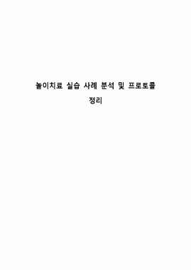 놀이치료 실습 사례 분석 및 프로토콜 정리-1페이지