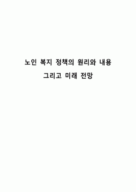노인 복지 정책의 원리와 내용 그리고 미래 전망-1페이지