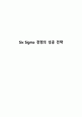 Six Sigma 경영의 성공 전략-1페이지
