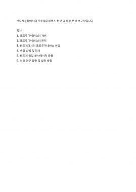 반도체공학에서의 포토루미네센스 현상 및 응용 분석 보고서입니다-1페이지