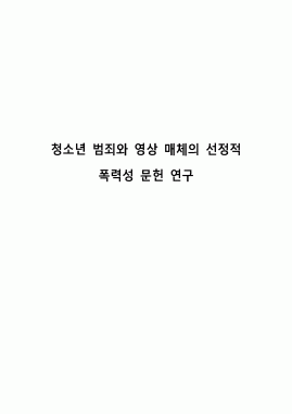 청소년 범죄와 영상 매체의 선정적 폭력성 문헌 연구-1페이지