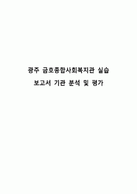 광주 금호종합사회복지관 실습 보고서 기관 분석 및 평가-1페이지