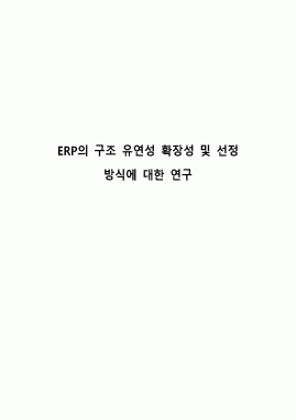 ERP의 구조 유연성 확장성 및 선정 방식에 대한 연구-1페이지