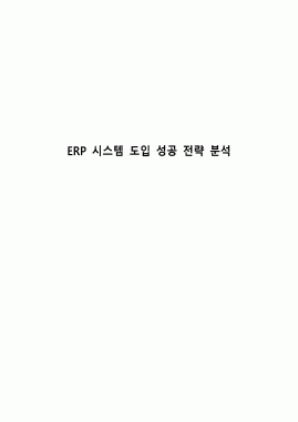 ERP 시스템 도입 성공 전략 분석-1페이지