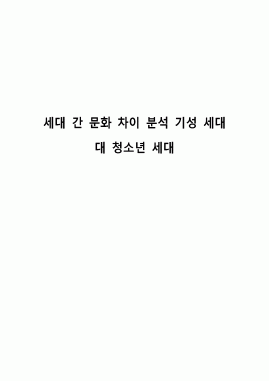 세대 간 문화 차이 분석 기성 세대 대 청소년 세대-1페이지