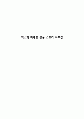 맥스의 마케팅 성공 스토리 독후감-1페이지