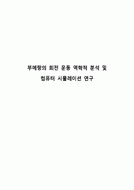부메랑의 회전 운동 역학적 분석 및 컴퓨터 시뮬레이션 연구-1페이지