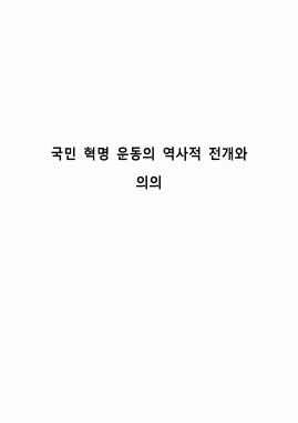 국민 혁명 운동의 역사적 전개와 의의-1페이지