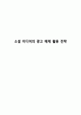 소셜 미디어의 광고 매체 활용 전략-1페이지
