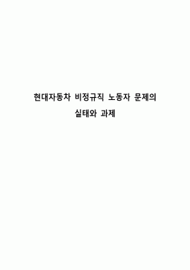 현대자동차 비정규직 노동자 문제의 실태와 과제-1페이지