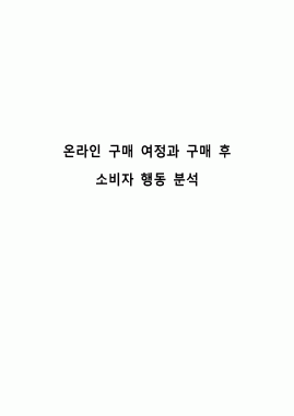 온라인 구매 여정과 구매 후 소비자 행동 분석-1페이지