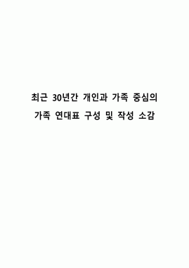 최근 30년간 개인과 가족 중심의 가족 연대표 구성 및 작성 소감-1페이지