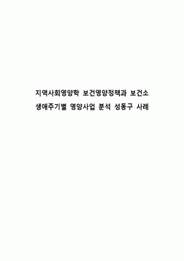지역사회영양학 보건영양정책과 보건소 생애주기별 영양사업 분석 성동구 사례-1페이지