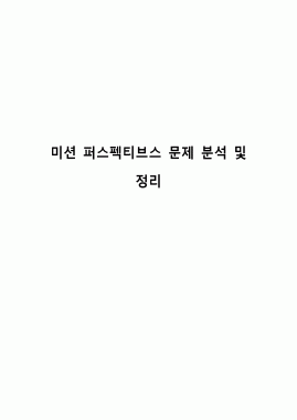 미션 퍼스펙티브스 문제 분석 및 정리-1페이지