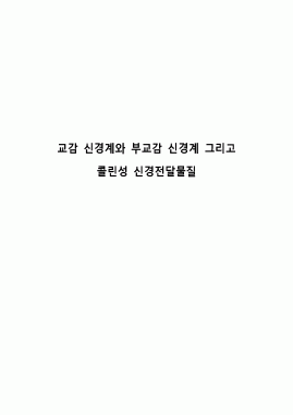 교감 신경계와 부교감 신경계 그리고 콜린성 신경전달물질-1페이지