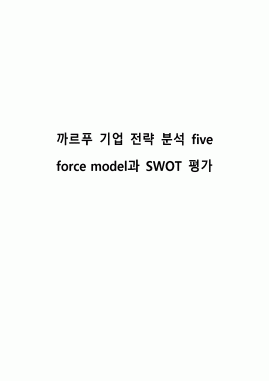 까르푸 기업 전략 분석 five force model과 SWOT 평가-1페이지