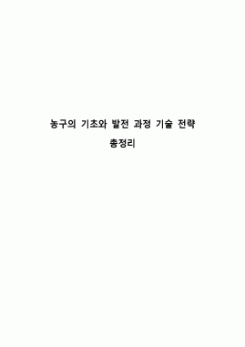 농구의 기초와 발전 과정 기술 전략 총정리-1페이지