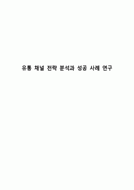 유통 채널 전략 분석과 성공 사례 연구-1페이지