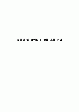 백화점 및 할인점 PB상품 유통 전략-1페이지