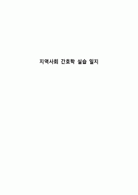 지역사회 간호학 실습 일지-1페이지