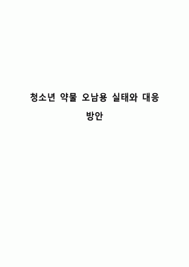 청소년 약물 오남용 실태와 대응 방안-1페이지