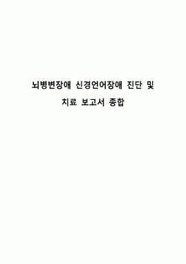 뇌병변장애 신경언어장애 진단 및 치료 보고서 종합-1페이지
