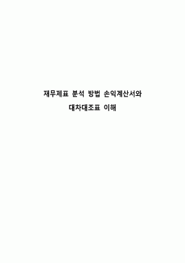 재무제표 분석 방법 손익계산서와 대차대조표 이해-1페이지