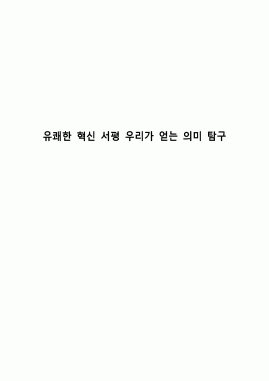 유쾌한 혁신 서평 우리가 얻는 의미 탐구-1페이지