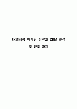 SK텔레콤 마케팅 전략과 CRM 분석 및 향후 과제-1페이지