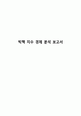 빅맥 지수 경제 분석 보고서-1페이지