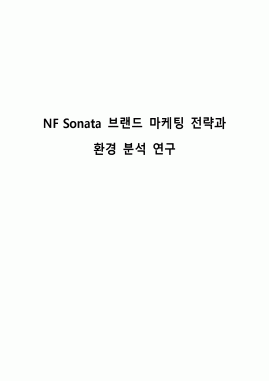 NF Sonata 브랜드 마케팅 전략과 환경 분석 연구-1페이지