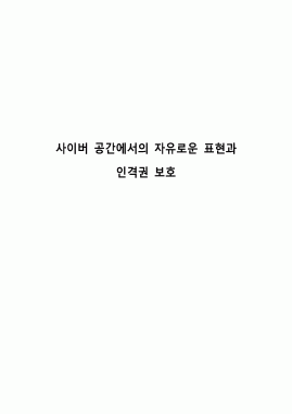 사이버 공간에서의 자유로운 표현과 인격권 보호-1페이지