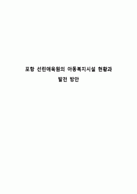 포항 선린애육원의 아동복지시설 현황과 발전 방안-1페이지