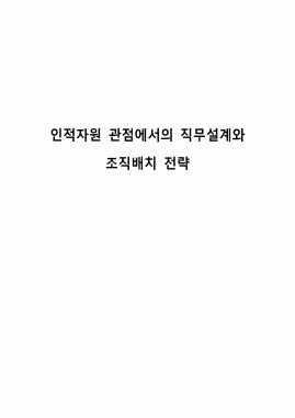 인적자원 관점에서의 직무설계와 조직배치 전략-1페이지