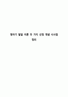 영아기 발달 이론 두 가지 선정 개념 시사점 정리-1페이지