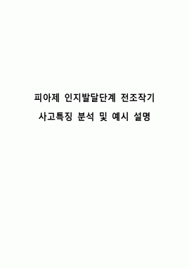피아제 인지발달단계 전조작기 사고특징 분석 및 예시 설명-1페이지
