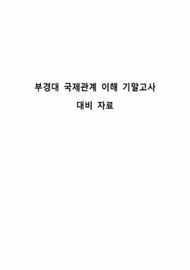 부경대 국제관계 이해 기말고사 대비 자료-1페이지