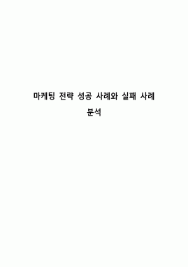 마케팅 전략 성공 사례와 실패 사례 분석-1페이지