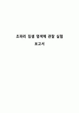 초파리 침샘 염색체 관찰 실험 보고서-1페이지