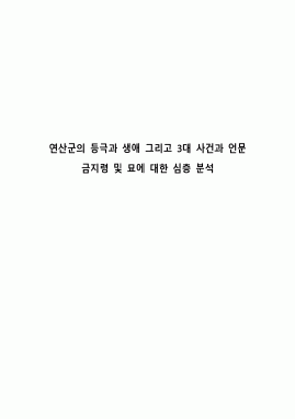 연산군의 등극과 생애 그리고 3대 사건과 언문 금지령 및 묘에 대한 심층 분석-1페이지