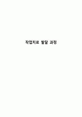 작업치료 발달 과정-1페이지