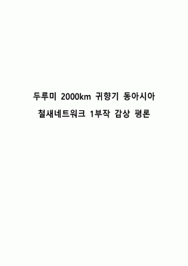 두루미 2000km 귀향기 동아시아 철새네트워크 1부작 감상 평론-1페이지